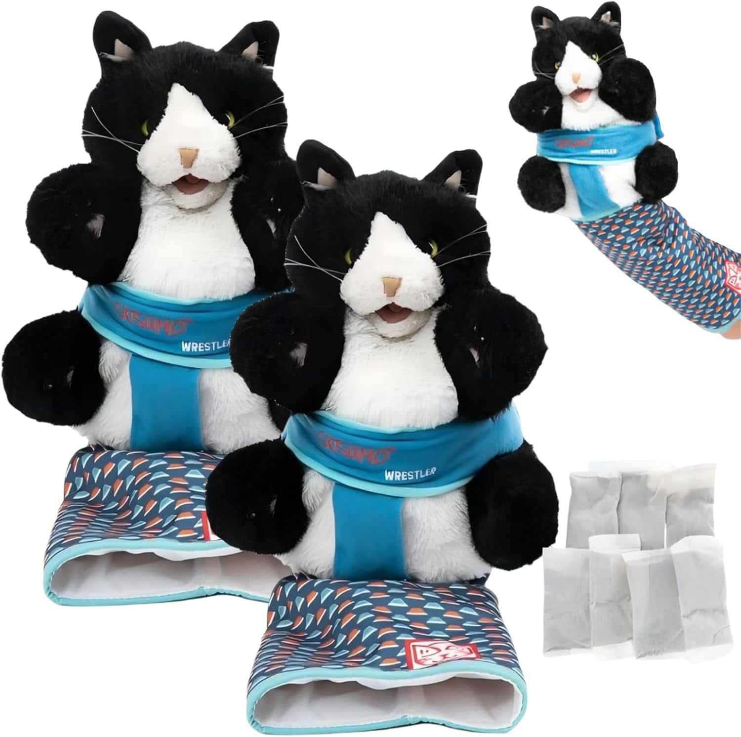 Cat Puppet Wrestler – Cat Wrestling Toy Puppet, Cat Hand Puppet Plush ...