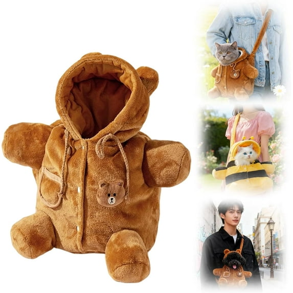Cat Puppy Plush Outing Backpack, Cat Puppy Costume Winter Warm Outing ...