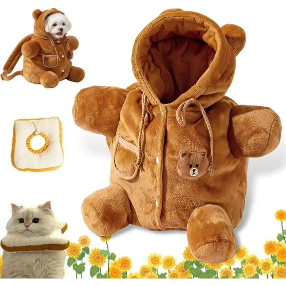 Cat Puppy Plush Outing Backpack, Cute Bear Bee Carrier for Cats, Cute ...