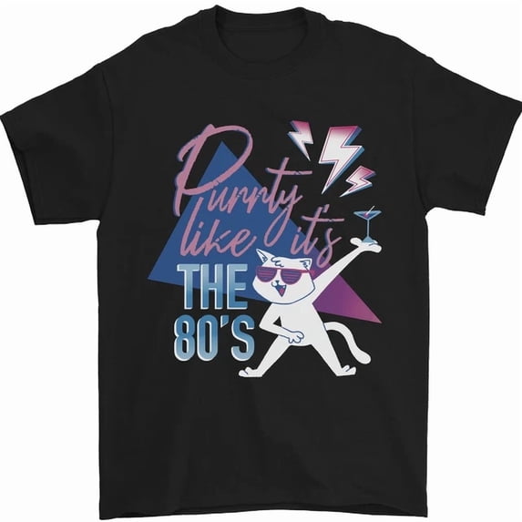 Cat Purrty Like Its The 80S Mens Womens S-5XL T-Shirt - Walmart.com