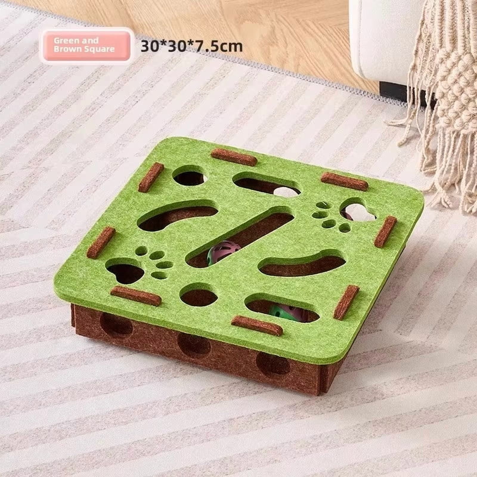 Cat Puzzle Toy Felt Puzzle Box Cat Exercise Toy With Ball Indoor Sports ...