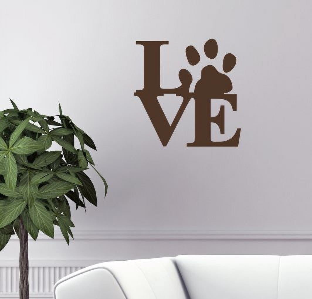 Cat Quotes Wall Decor LOVE Pawprint Dog Pet Owner Wall Art Decals ...