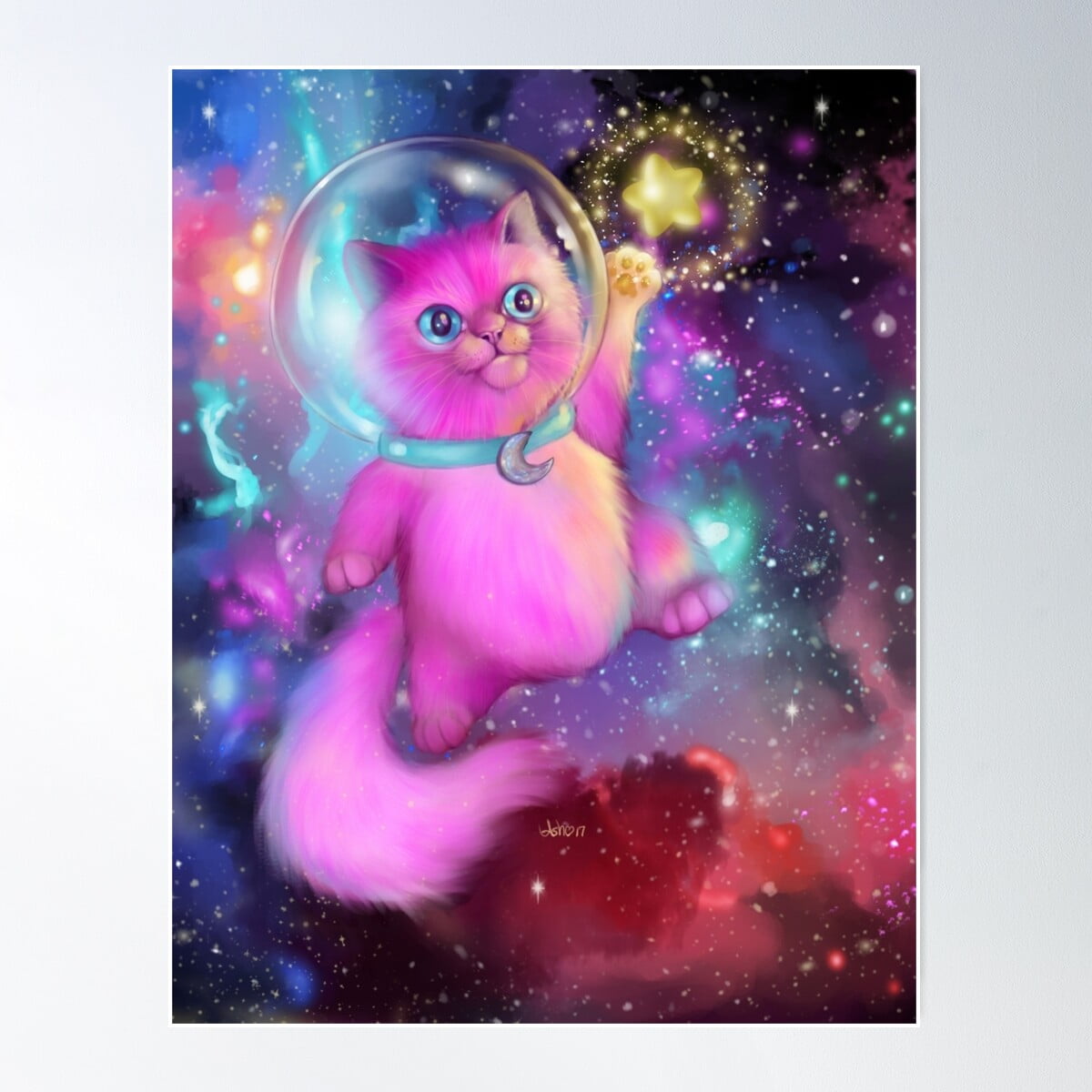 Cat-Ra-Naut Poster Wall Art Modern Wall Decor For Living Room Bedroom ...