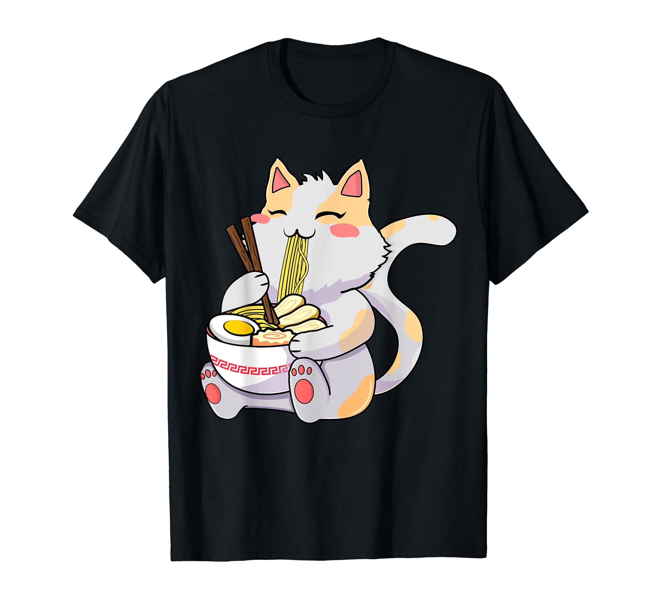 Cat Ramen Anime Kawaii Japanese Neko Cat T-Shirt - Walmart.com