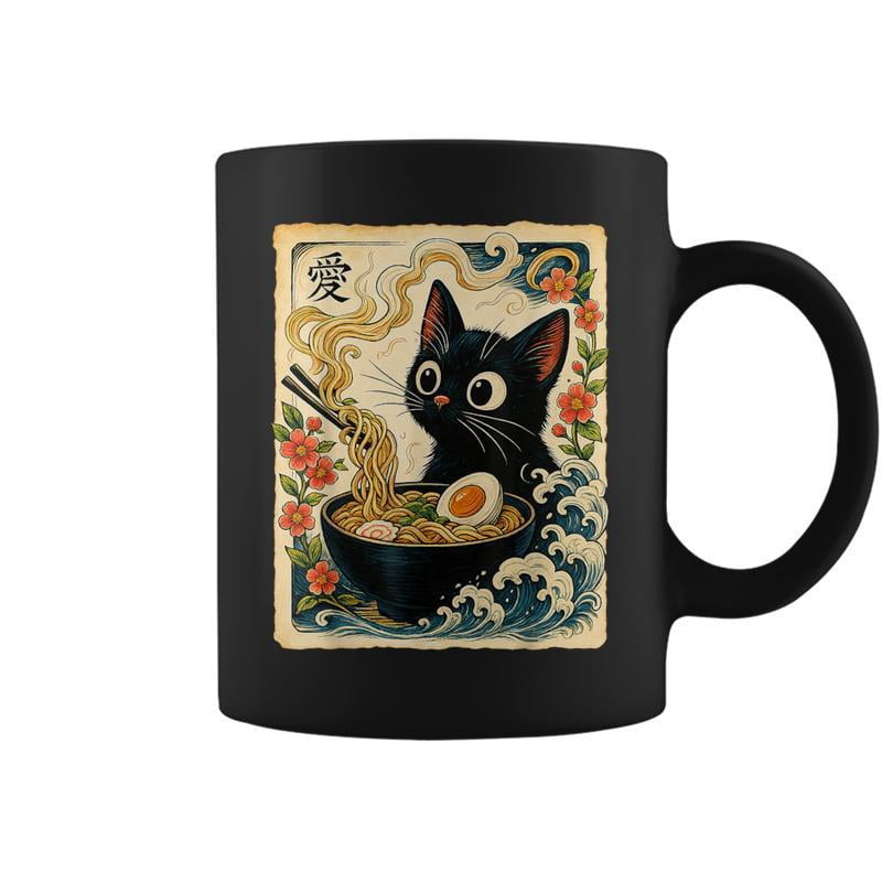 Cat Ramen Japanese Noodles Kawaii Anime Kitten Kitty Coffee Mugs ...