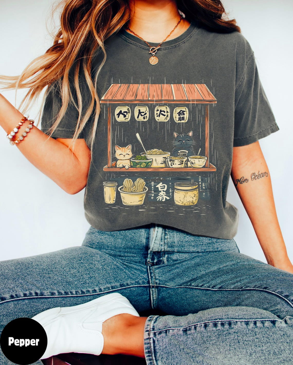 Cat Ramen Shop Japanese T-Shirt - Walmart.com