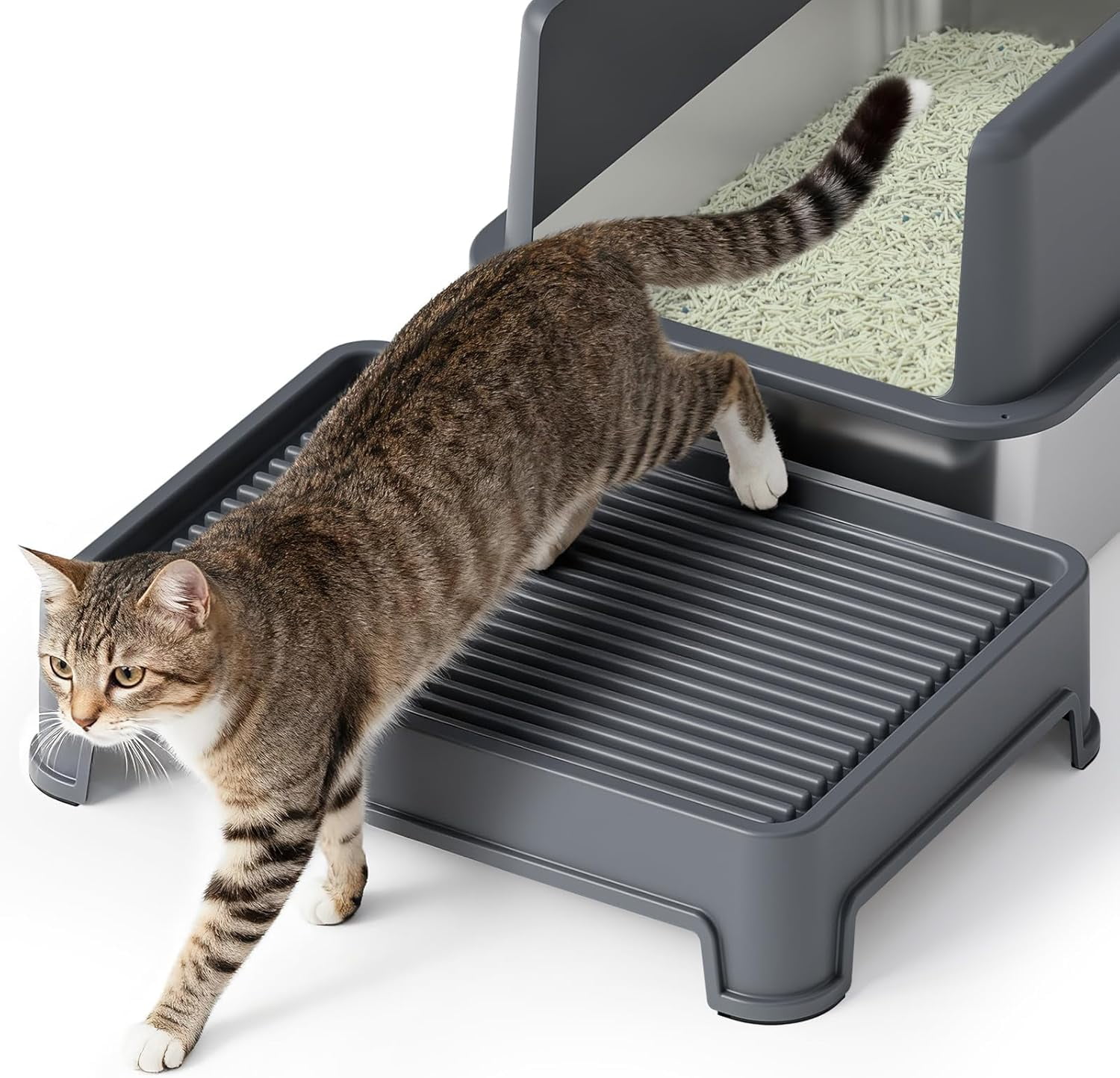 Cat Ramp for Litter Box Elevated Litter Ramp for Cat Litter Boxes ...