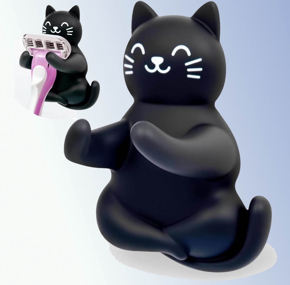 Cat Razor Holder, Shower Accessories, Razor Hang in Shower, Black Cat ...