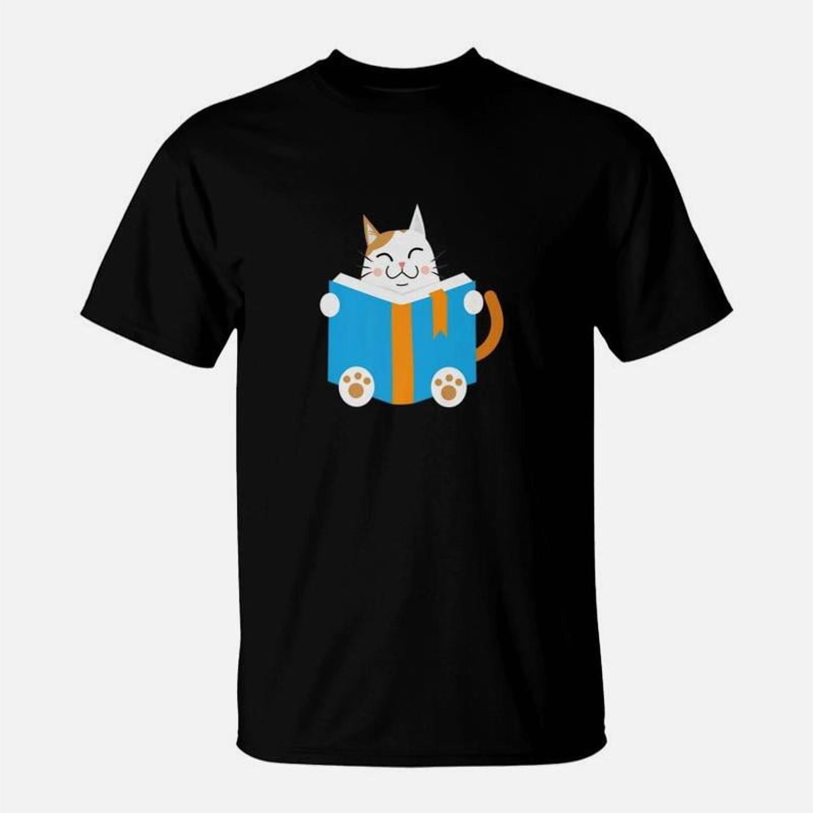 Cat Reading A Book Cat Lover Pet Owner Bookworm Shirt TShirt - Walmart.com
