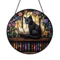 Cat Reading Books Stained Glass Suncatcher – Literary Window Art ...