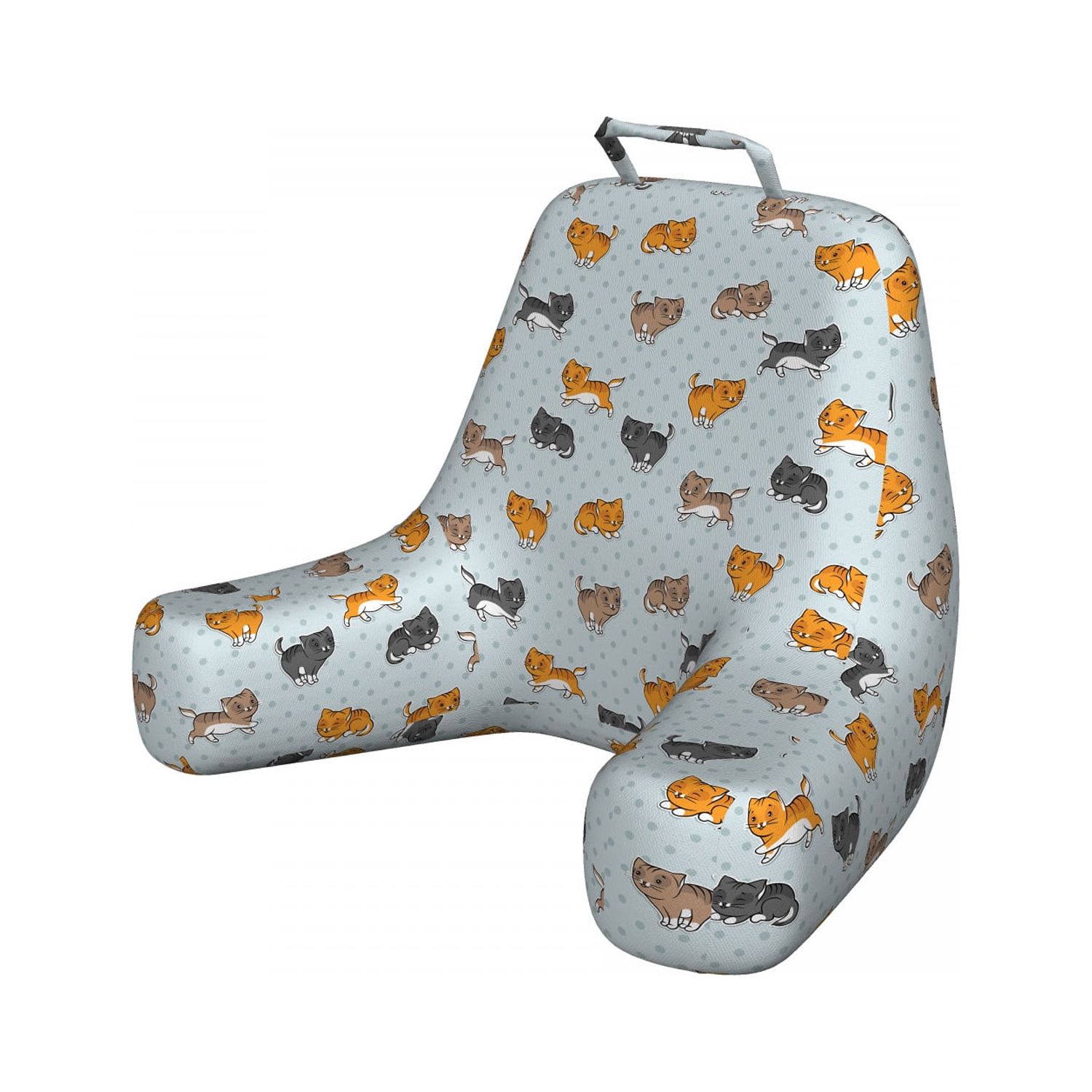 Cat Reading Pillow Cover, Repetitive Kittens on Polka Dots Motif ...