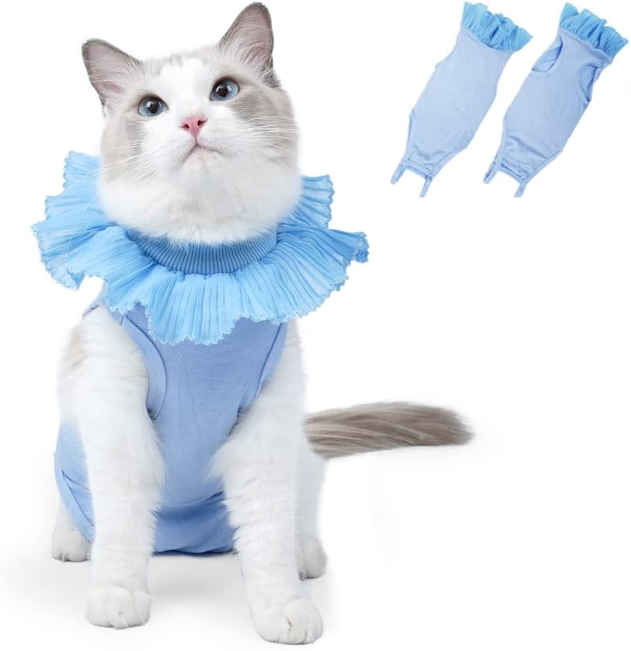 Cat Recovery Bodysuit - Soft Anti-Licking Suit with Adjustable Buckle ...