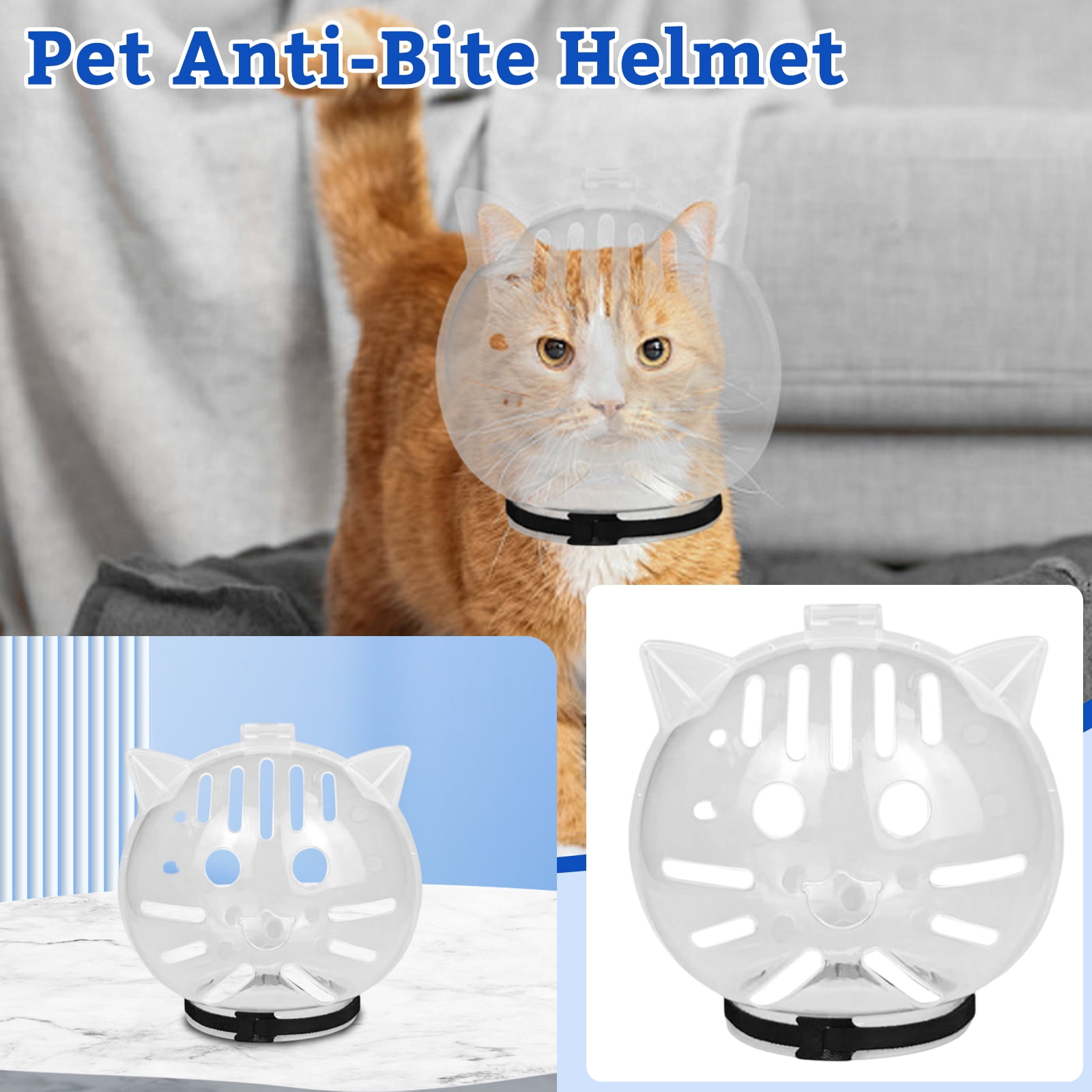 Cat Recovery Cone After Surgery, Soft Transparent Protective Collar for ...
