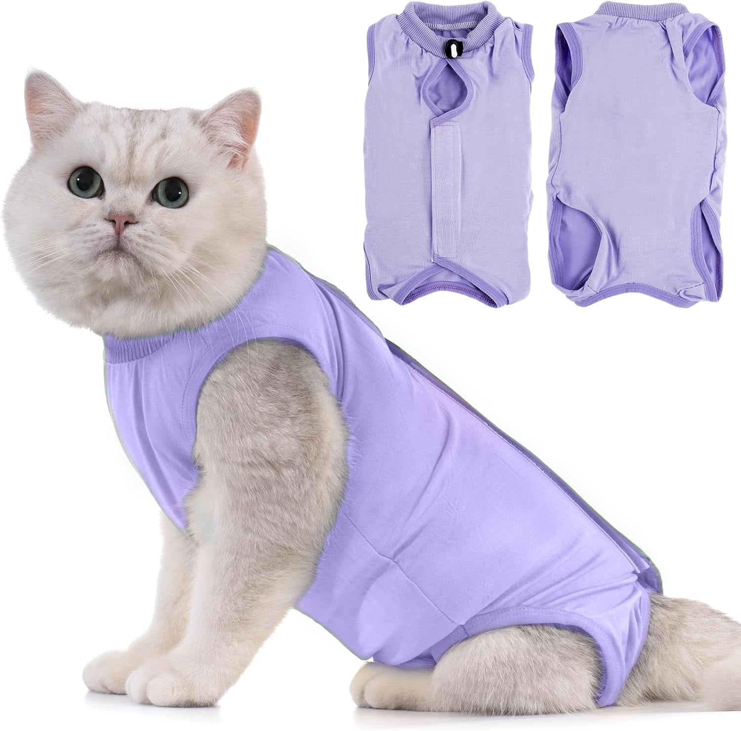 Cat Recovery Suit - Kitten Onesie for Cats After Surgery, Cone of Shame ...