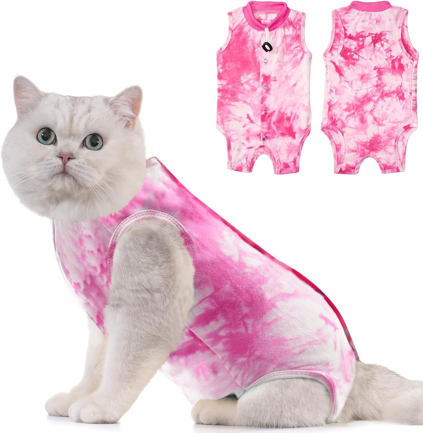Cat Recovery Suit - Kitten Onesie for Cats After Surgery, Cone of Shame ...