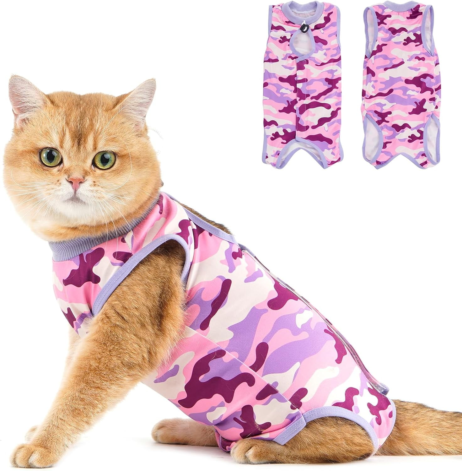 Cat Recovery Suit - Kitten Onesie for Cats After Surgery, Cone of Shame ...