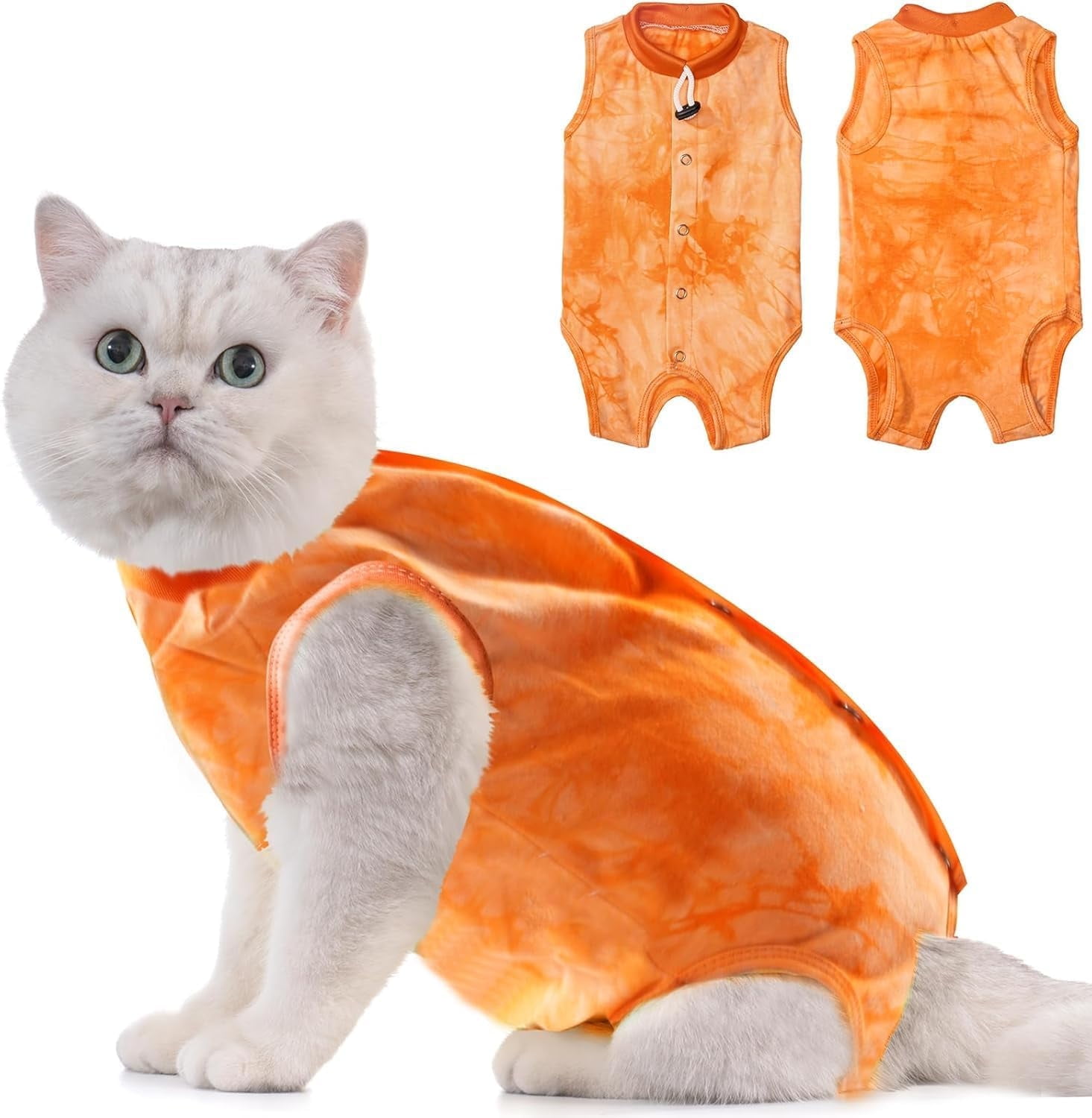 Cat Recovery Suit - Kitten Onesie for Cats After Surgery, Cone of Shame ...