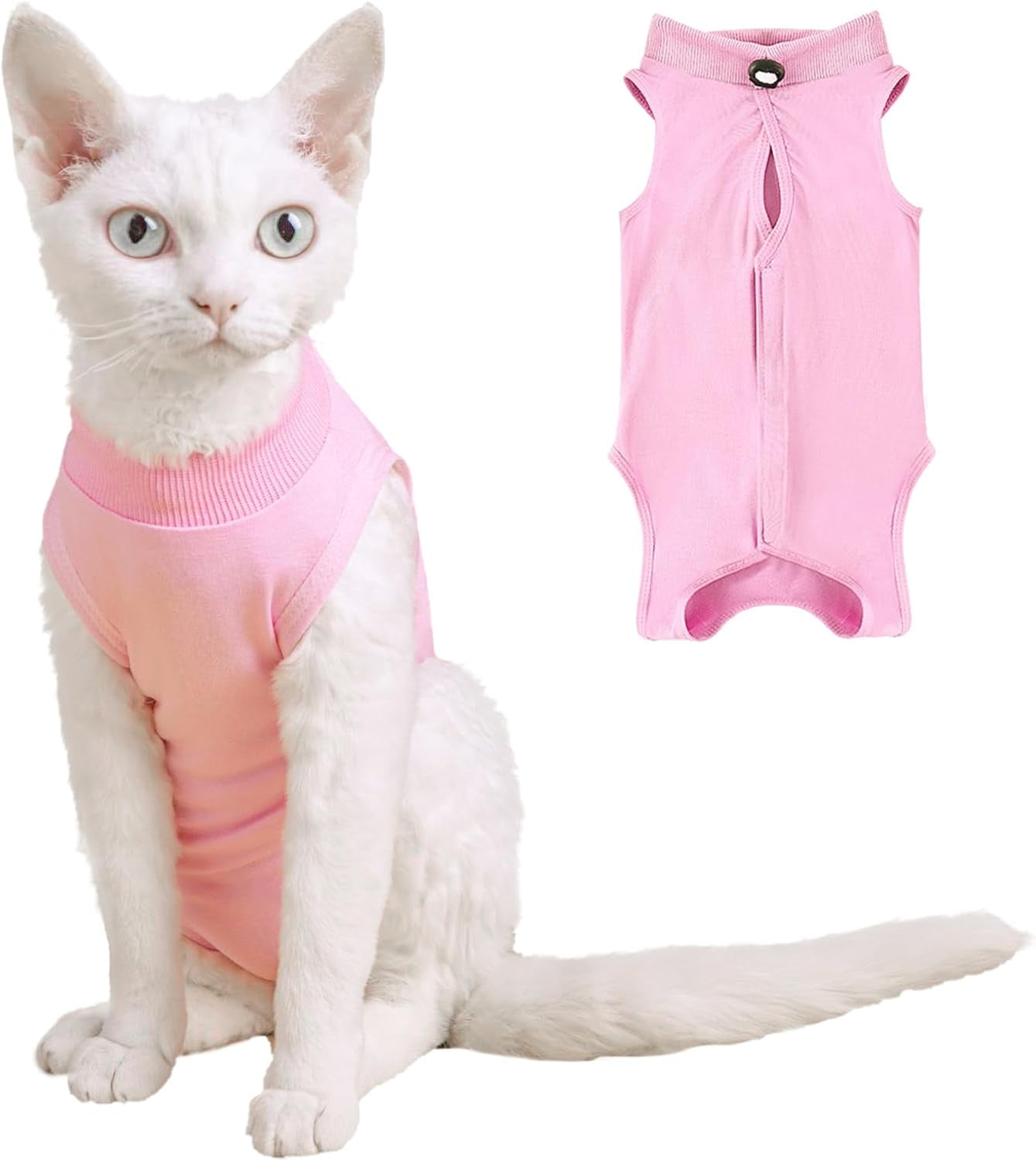 Cat Recovery Suit for Post After Surgery, Elizabethan Collar & Cone ...