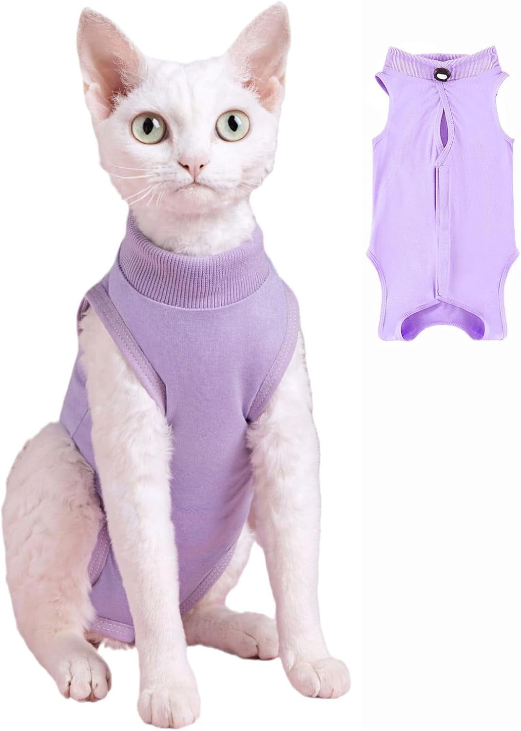 Cat Recovery Suit for Post After Surgery, Elizabethan Collar & Cone ...