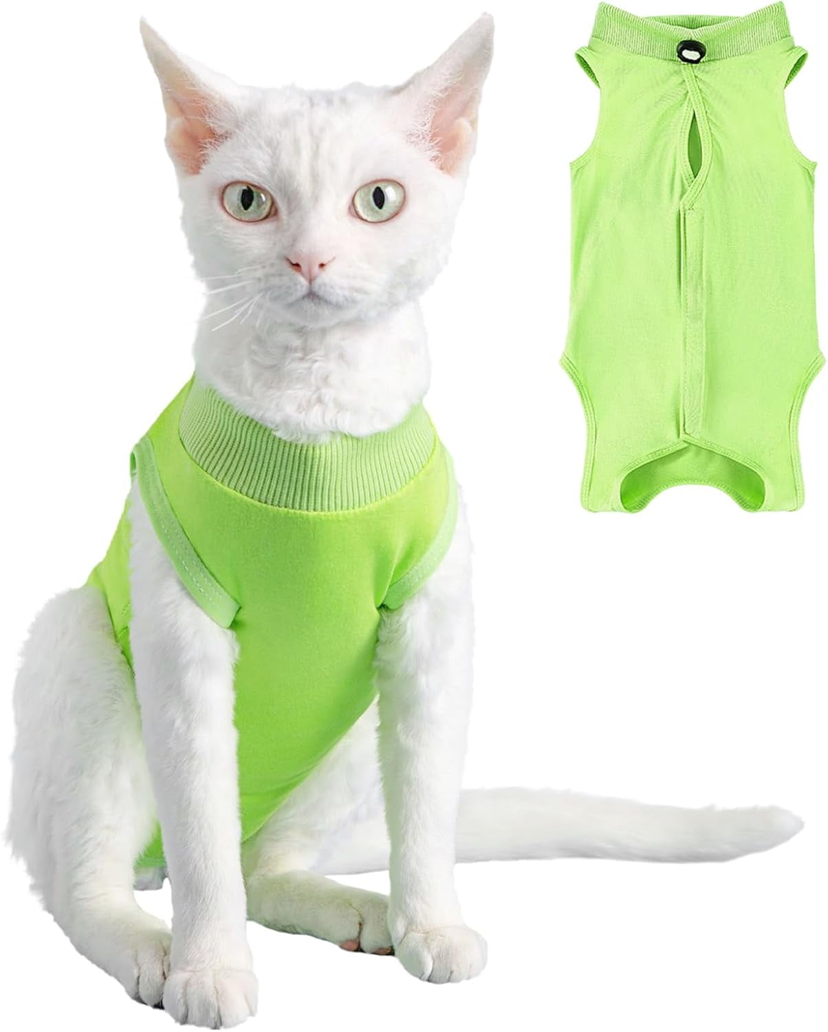 Cat Recovery Suit for Post After Surgery, Elizabethan Collar & Cone ...