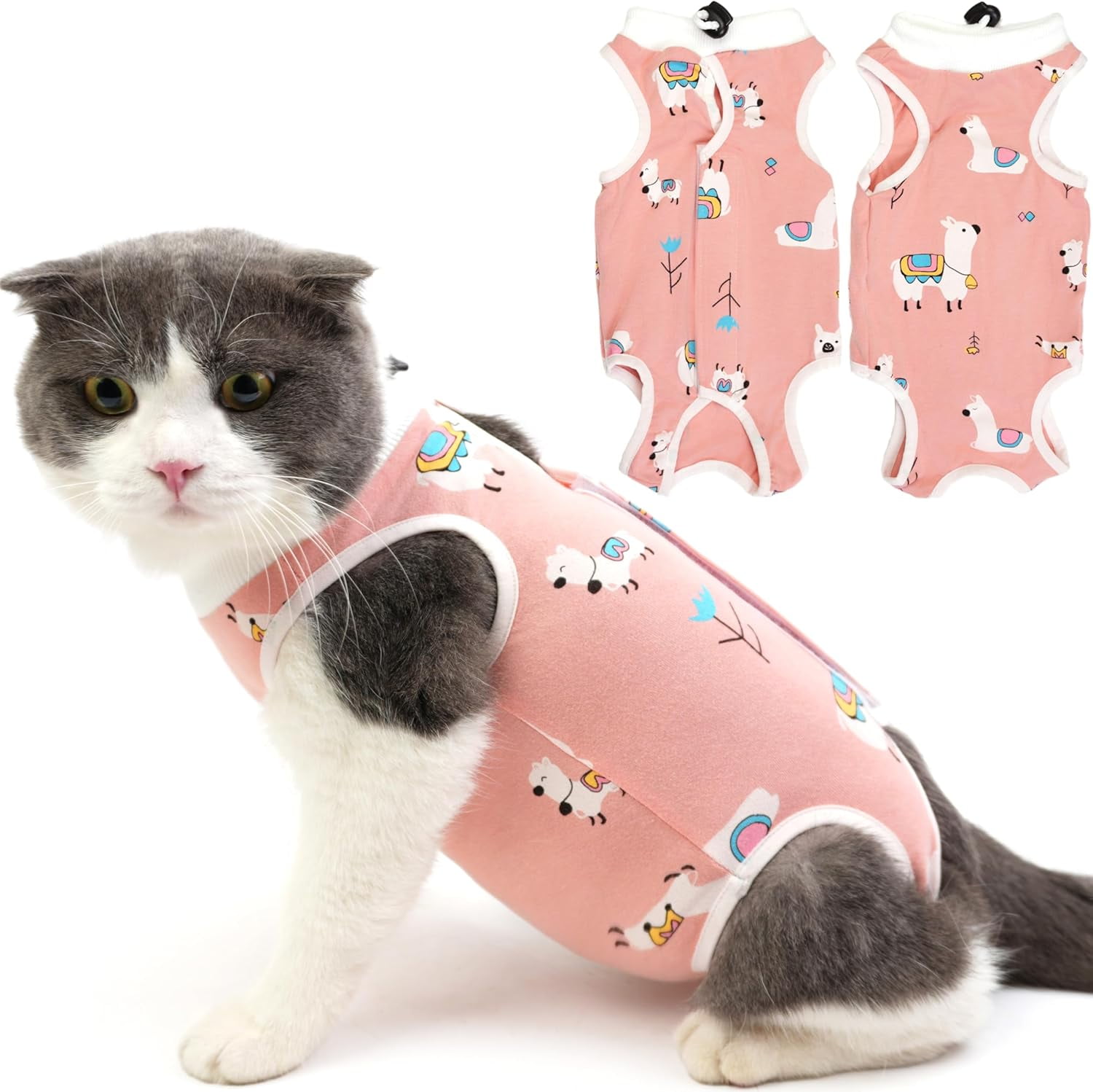 Cat Recovery Suit for Spay Abdominal Wounds, Breathable Cat Onesie for ...