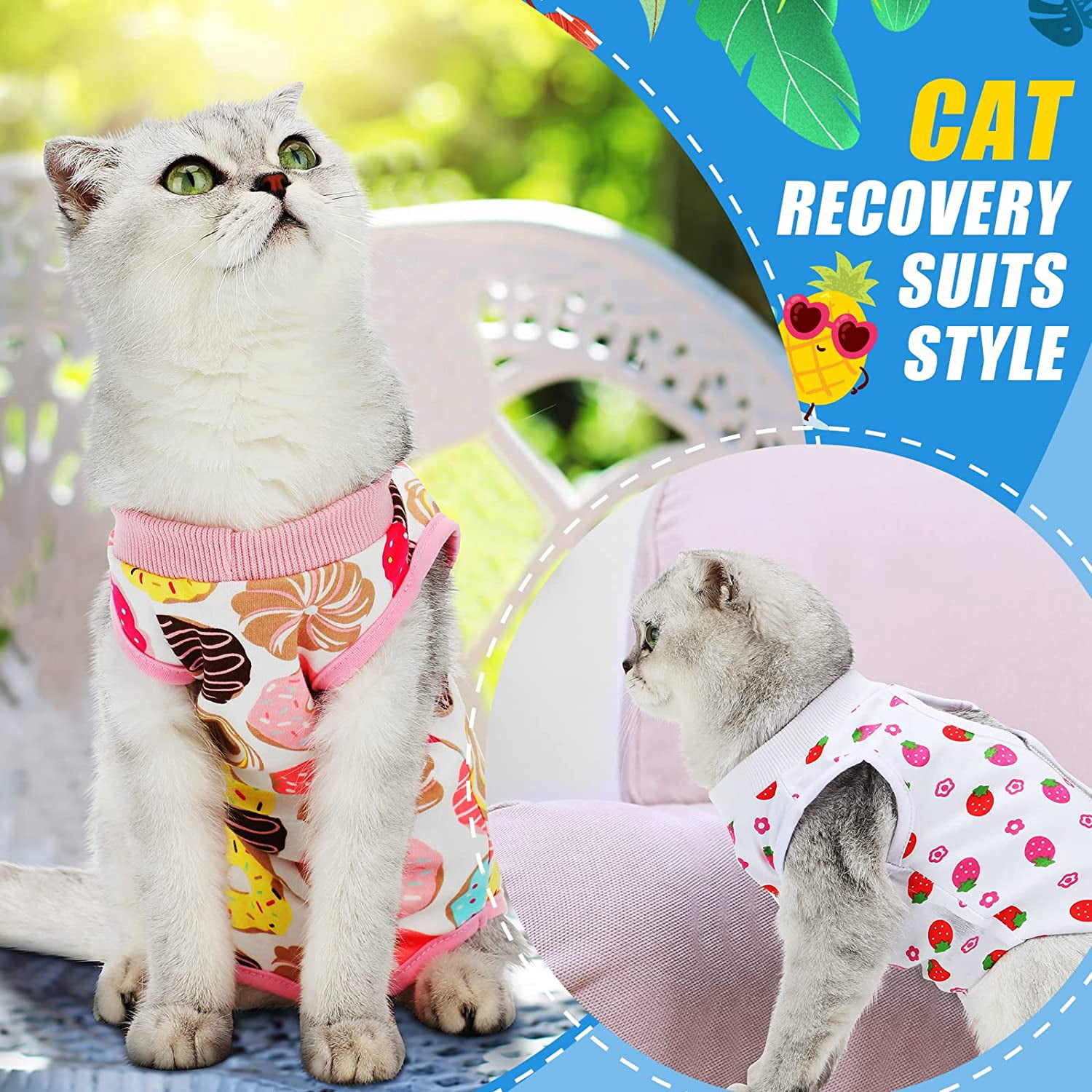 Cat Recovery Suits with Plush Cat Bed Mat, Kitten Onesie for Cats After ...