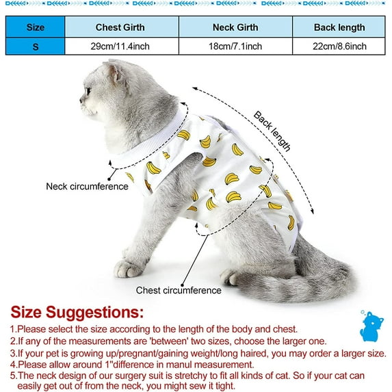 Cat Recovery Suits with Plush Cat Bed Mat, Kitten Onesie for Cats After ...