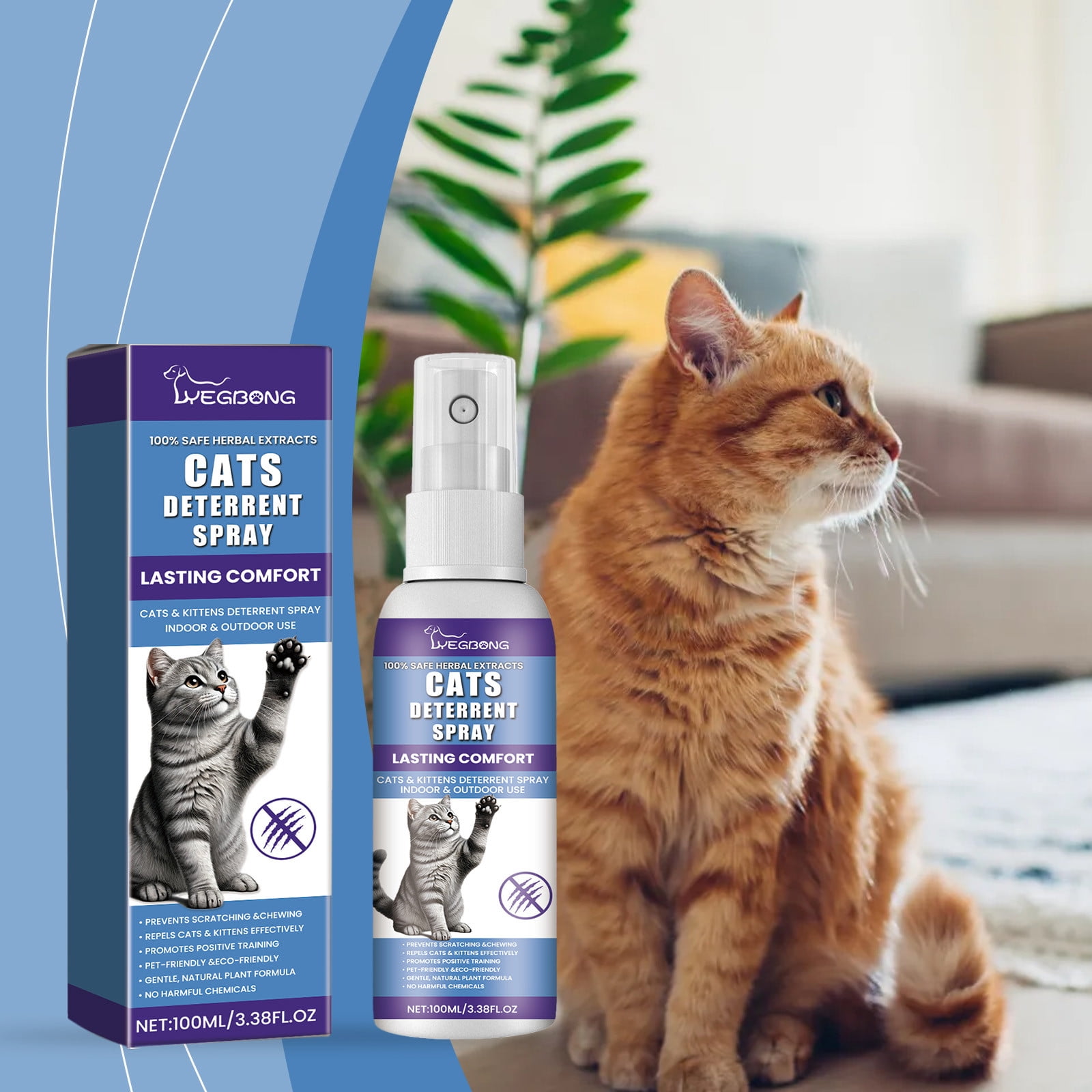 Cat Repellent Indoor-Cat Deterrent Spray for Furniture & Plants ...