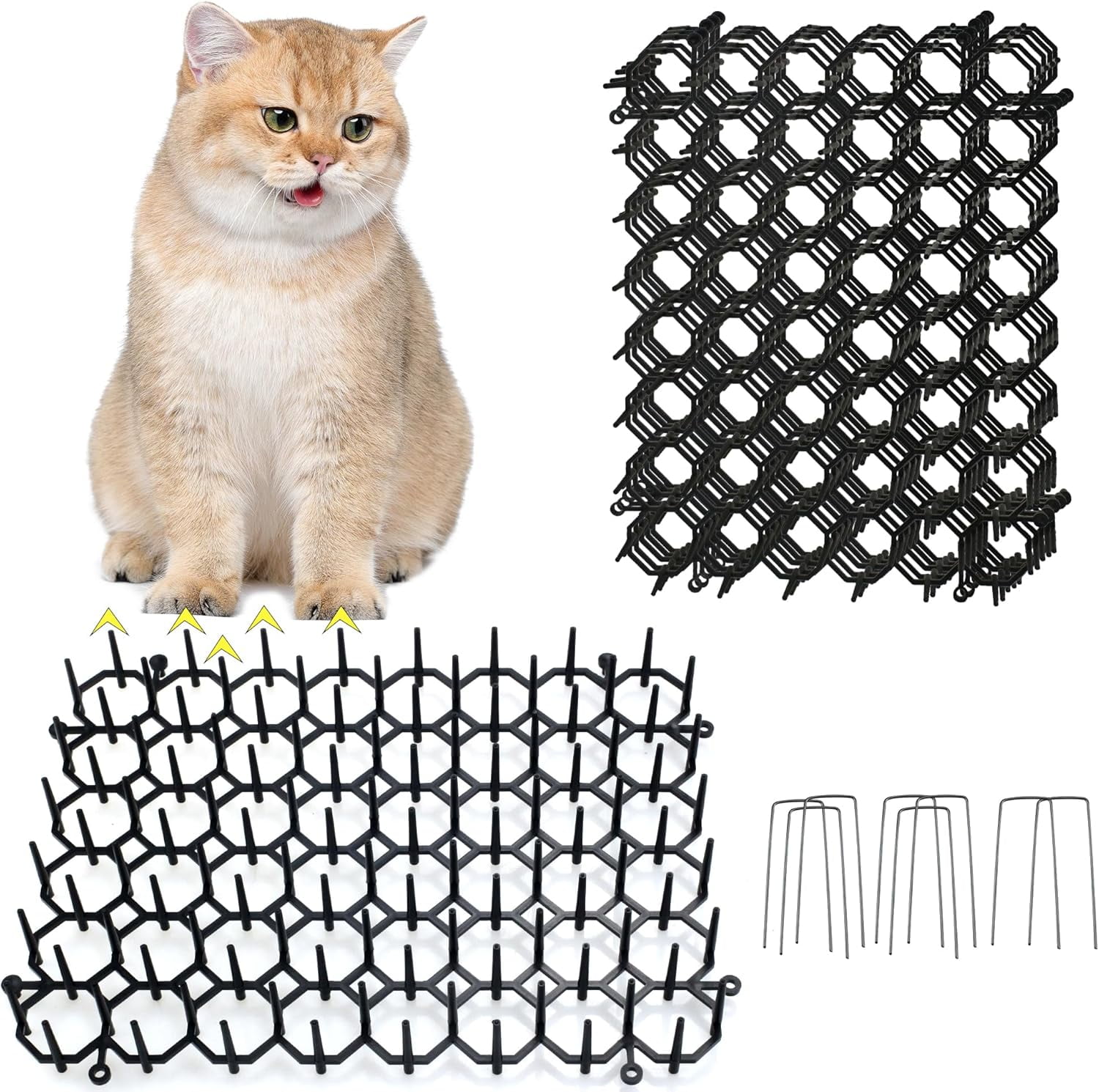Cat Repellent Mat - 8 x 6 Inch Cat Scat Mat with Spikes, 6 Pack, Keeps ...