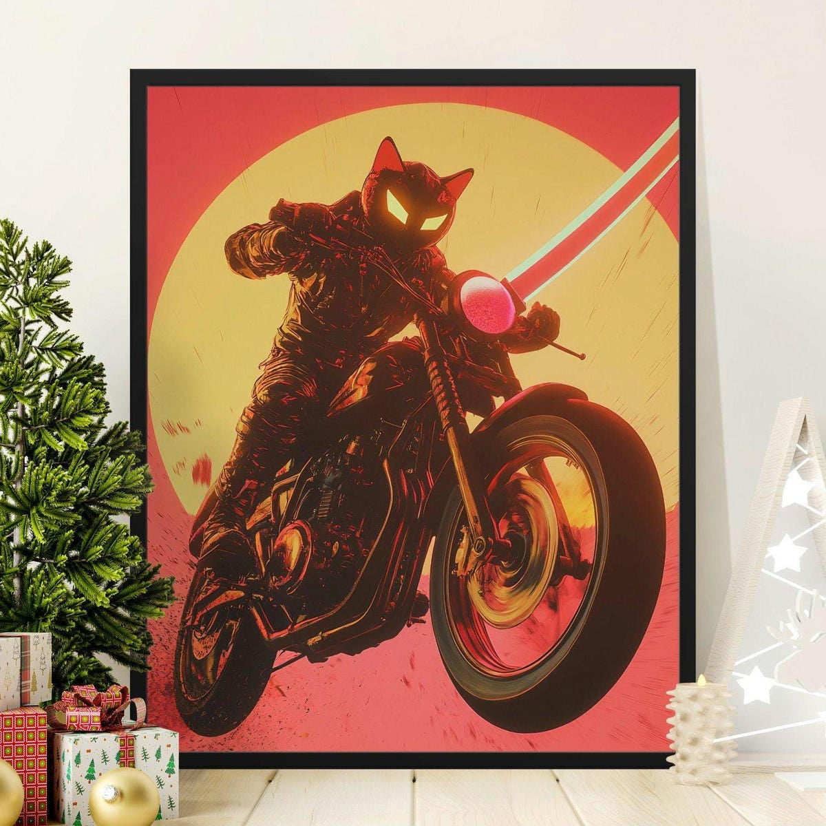 Cat Rider Posters, Motorcycle Art, Cyberpunk Posters, Animal Art ...