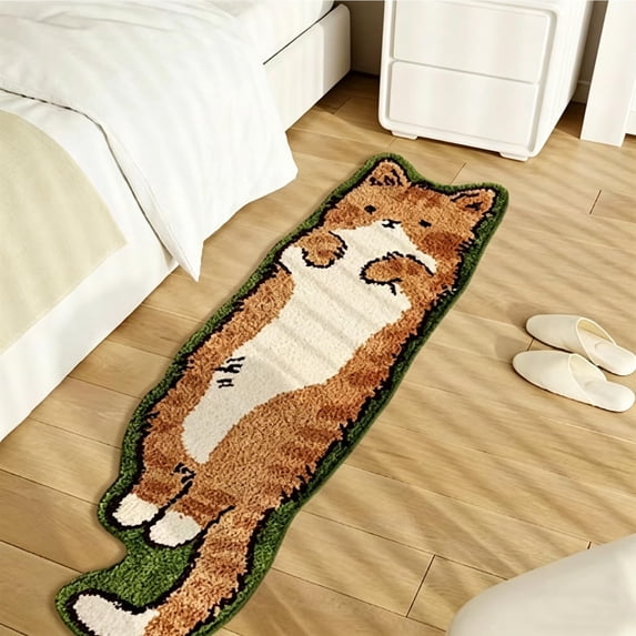 Cat Rug for Bedroom, Washable Cats Shaped Area Rug, Cute Cartoon Cat ...
