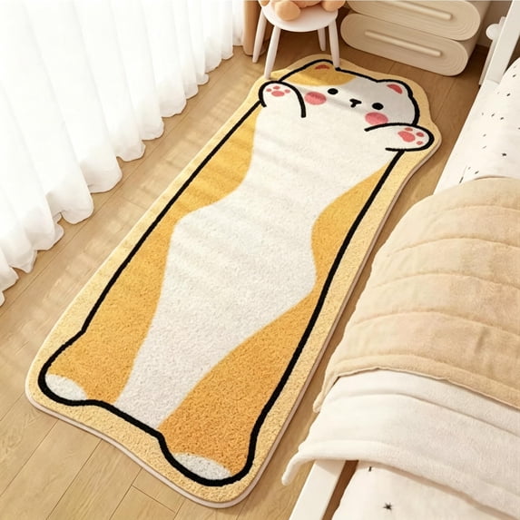 Cat Rug for Bedroom, Washable Cats Shaped Area Rug, Cute Cartoon Cat ...