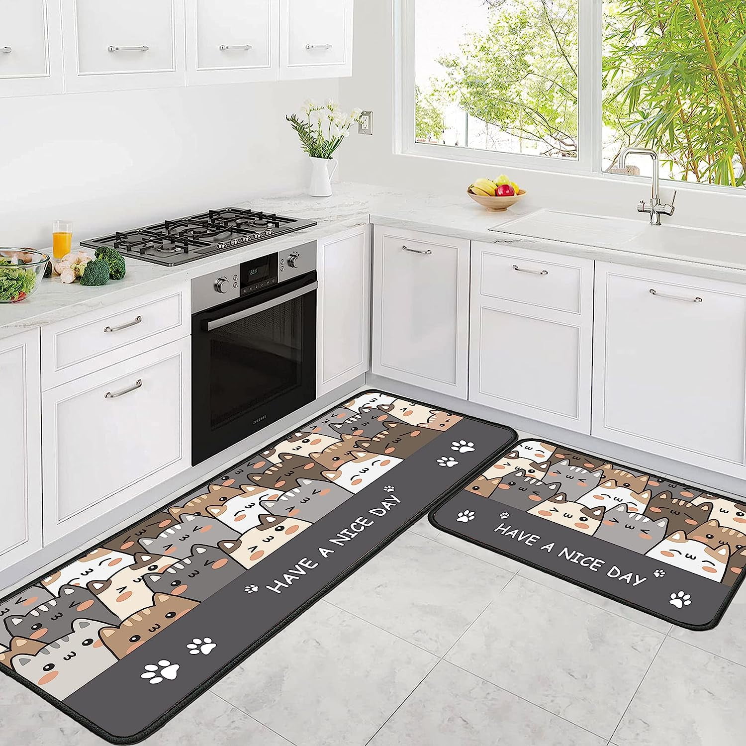 Cat Rugs and Mats Kitchen Floor Mats for Sink, Anti Fatigue Floor Mat ...