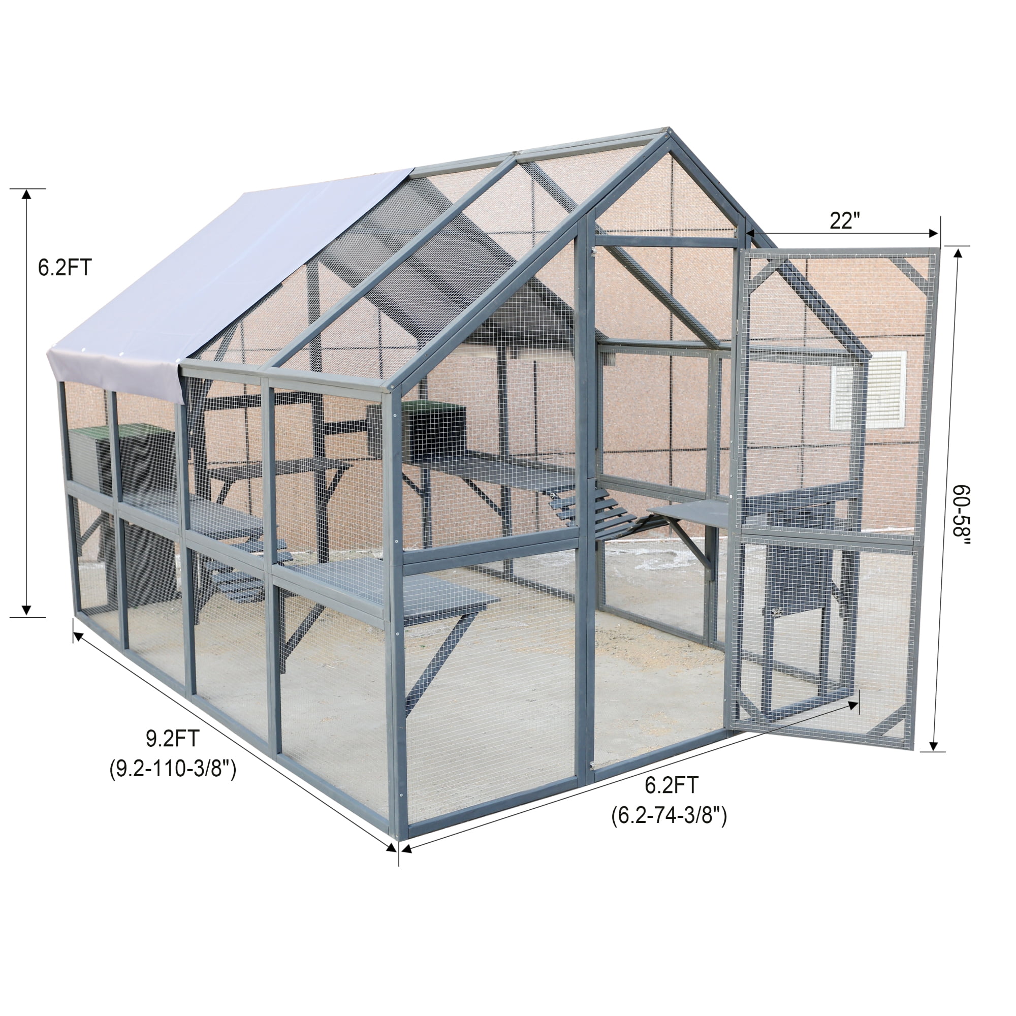 Cat Run Large Cat Enclosure Wooden Cat Catio Outdoor Kitty House with ...
