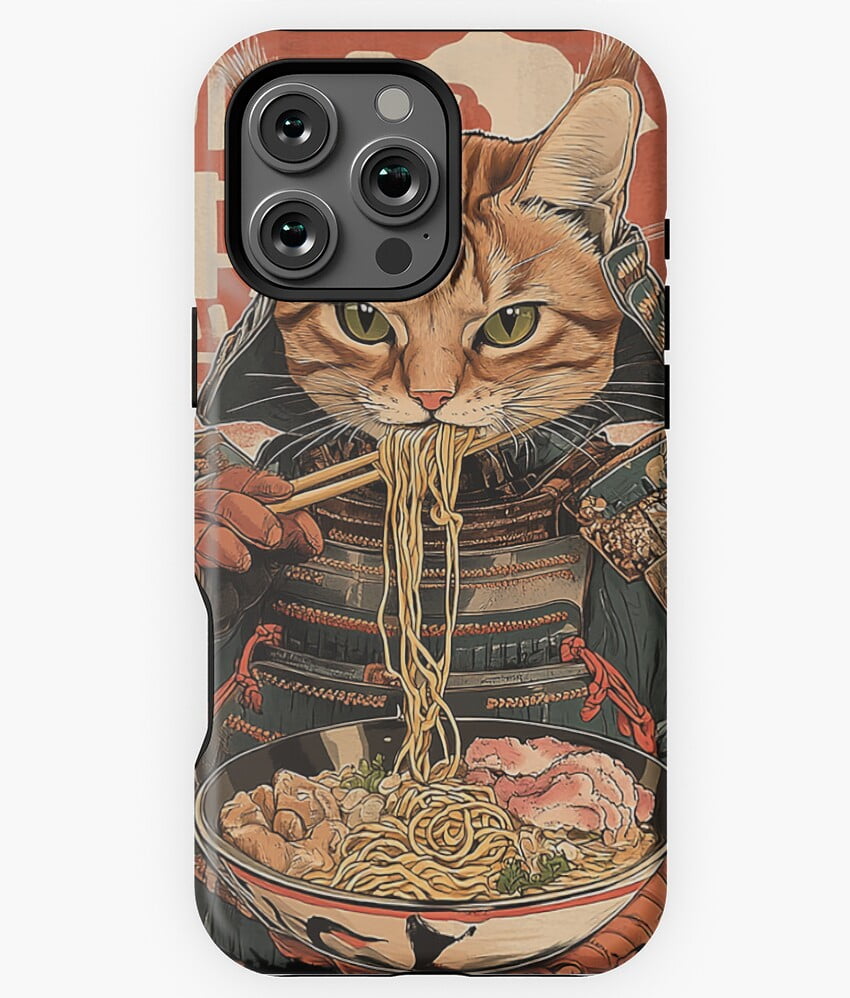 Cat Samurai Enjoying Noodles Ramen M15765 Phone case for iPhone 11 to ...