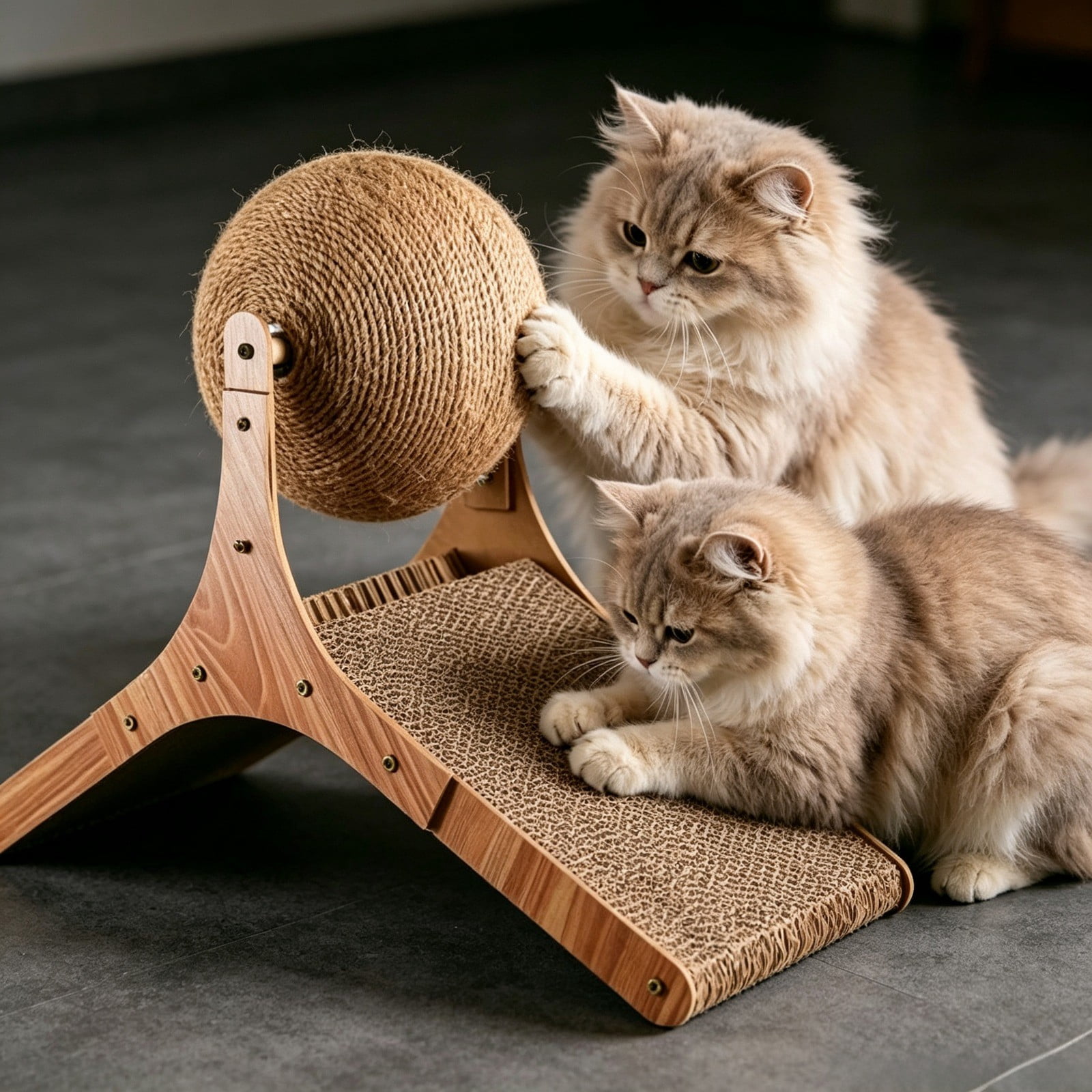 Cat Scratch Board for Indoor Kitties with Cardboard Pad and Natural ...