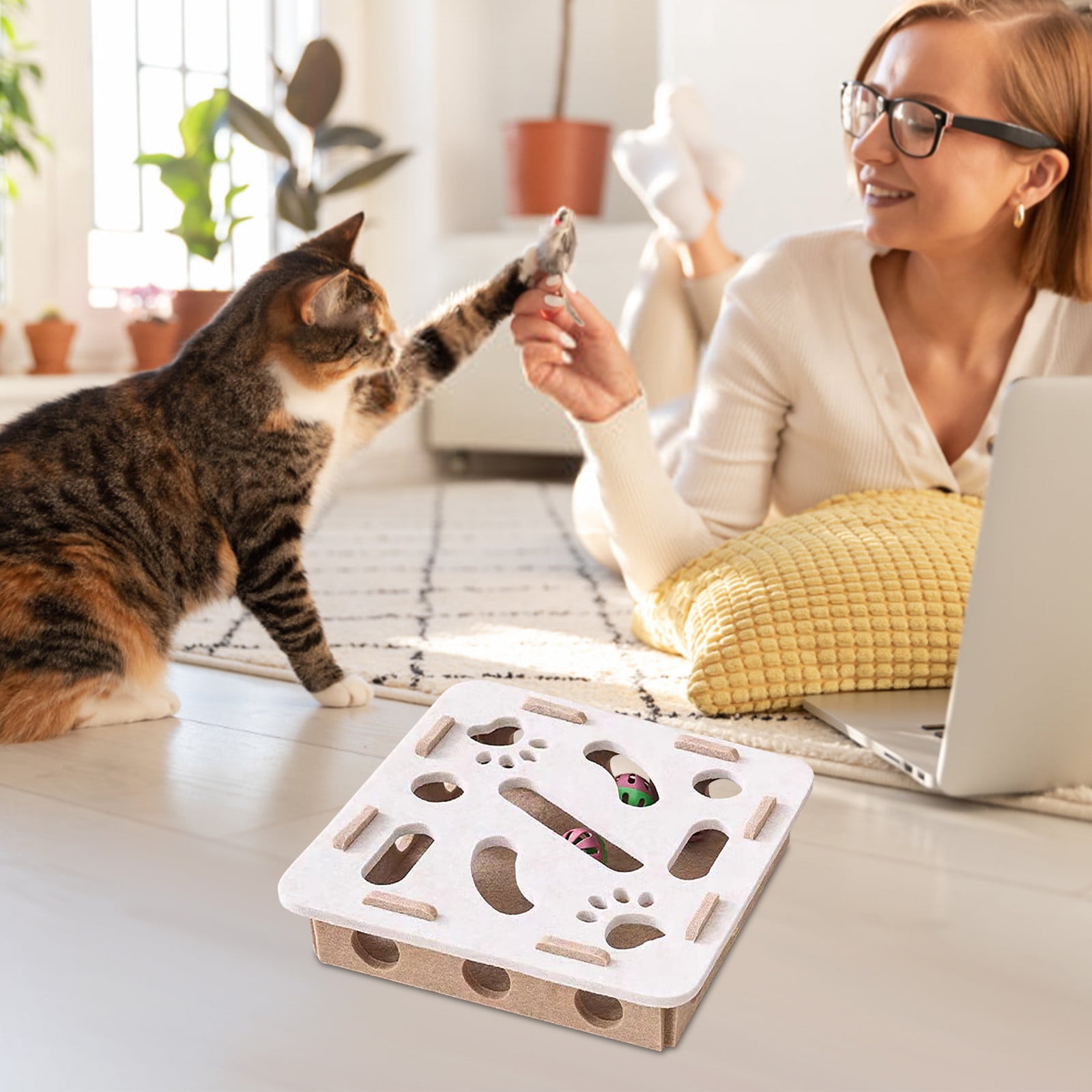 Cat Scratch Box Cat Scratcher Puzzle Box, Interactive Cat Scratch Box ...
