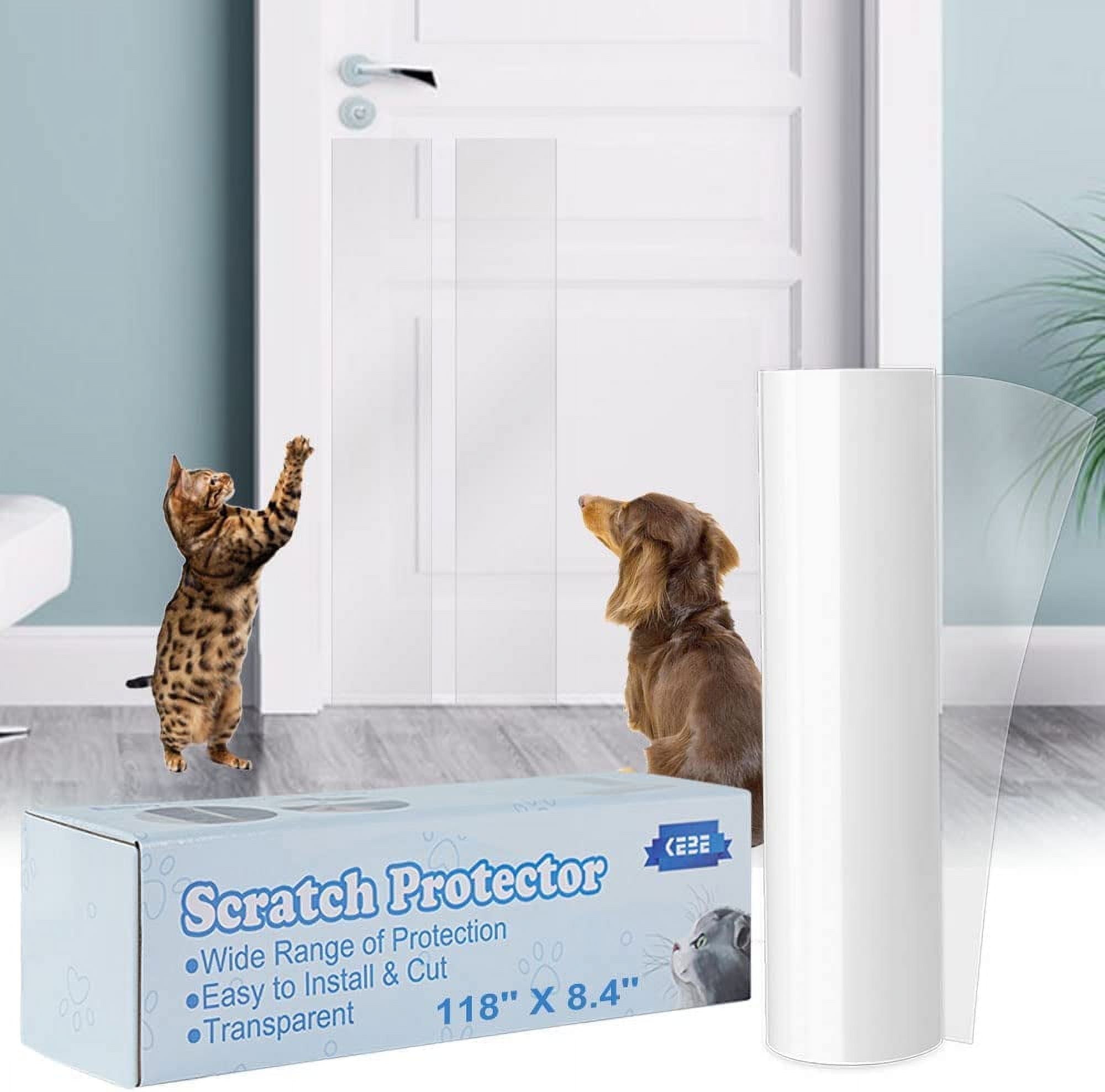 Cat Scratch Furniture Protector, 118"x8.4" Clear Premium Duty Door ...