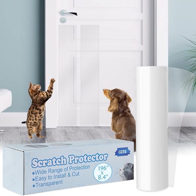 Cat Scratch Furniture Protector, 196"x8.4" Clear Premium Duty Door ...