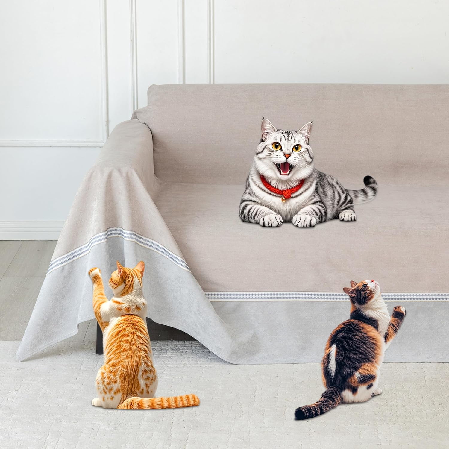 Cat Scratch Furniture Protector - Anti-Slip, Waterproof Sofa Cover to ...