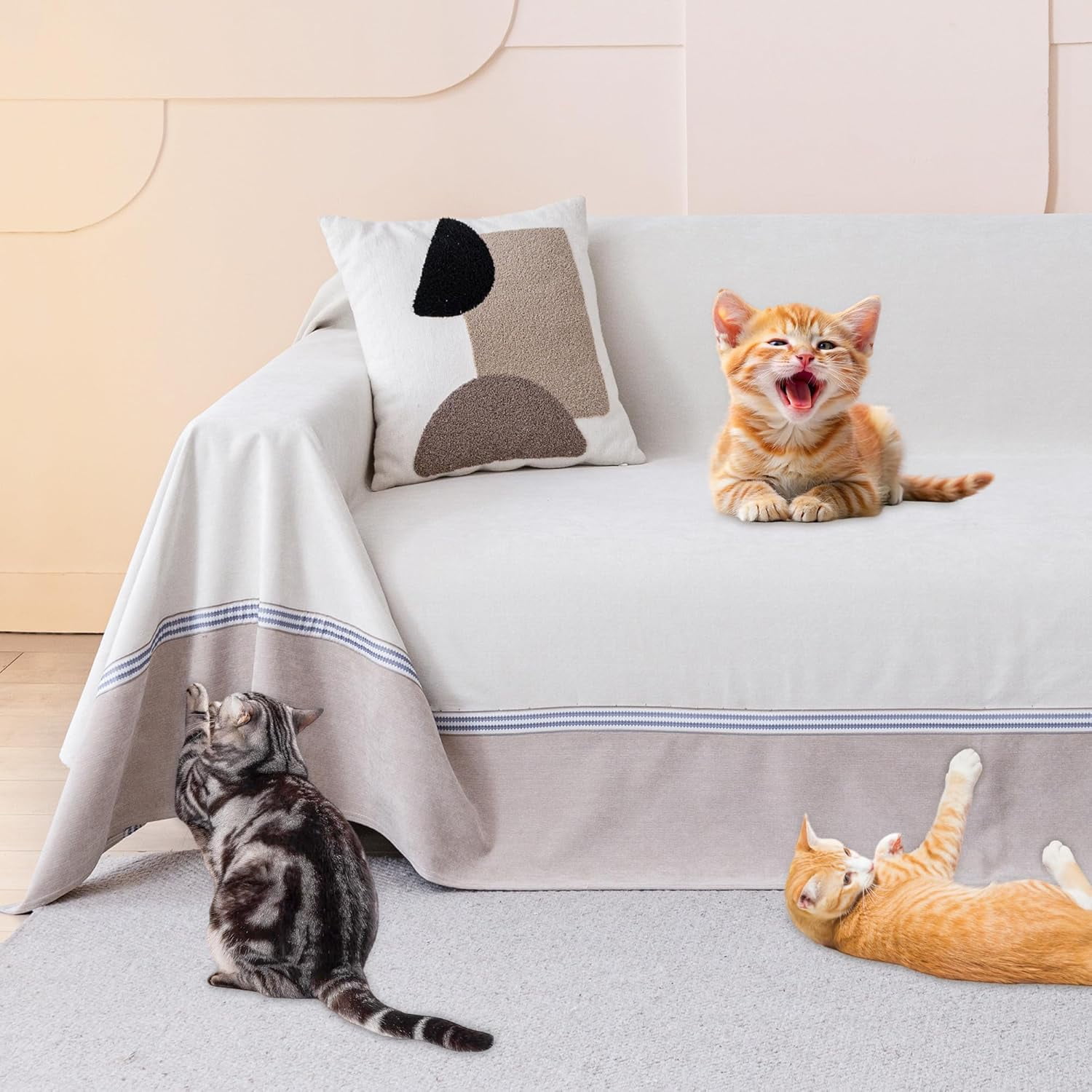 Cat Scratch Furniture Protector - Anti-Slip, Waterproof Sofa Cover to ...