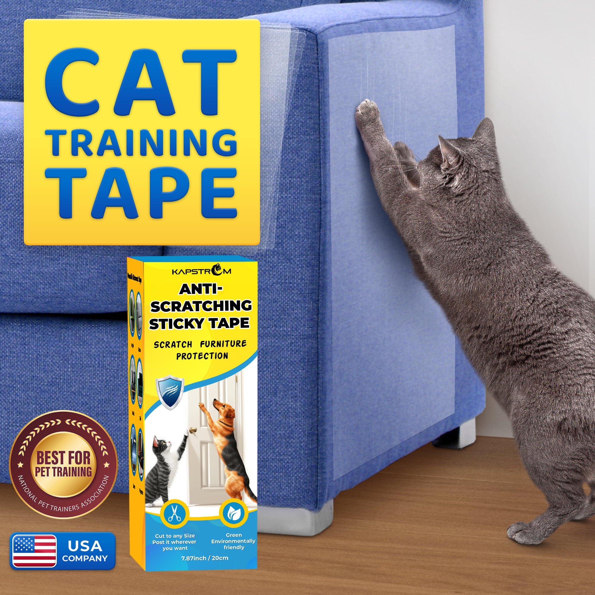 Cat Scratch Furniture Protector Tape Roll, Single-Sided, 10 Ft Long, 7. ...