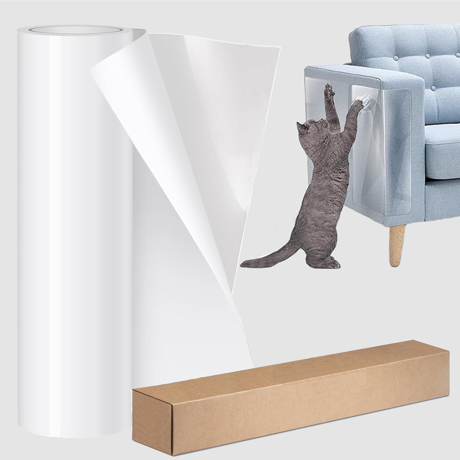 Cat Scratch Furniture Protector Thicken Self-Adhesive Single Side Couch ...