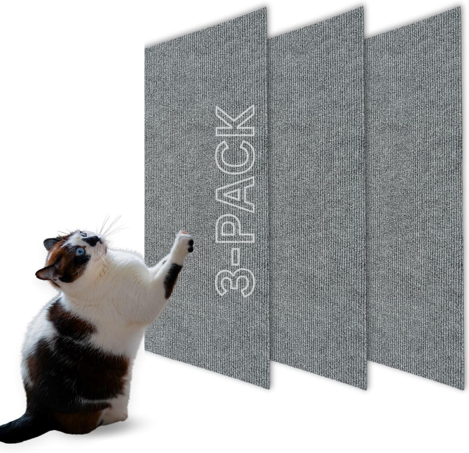 Cat Scratch Mat (3 Pack), 23.6’’ x 11.8’’ Cat Wall Stracther, Versatile ...