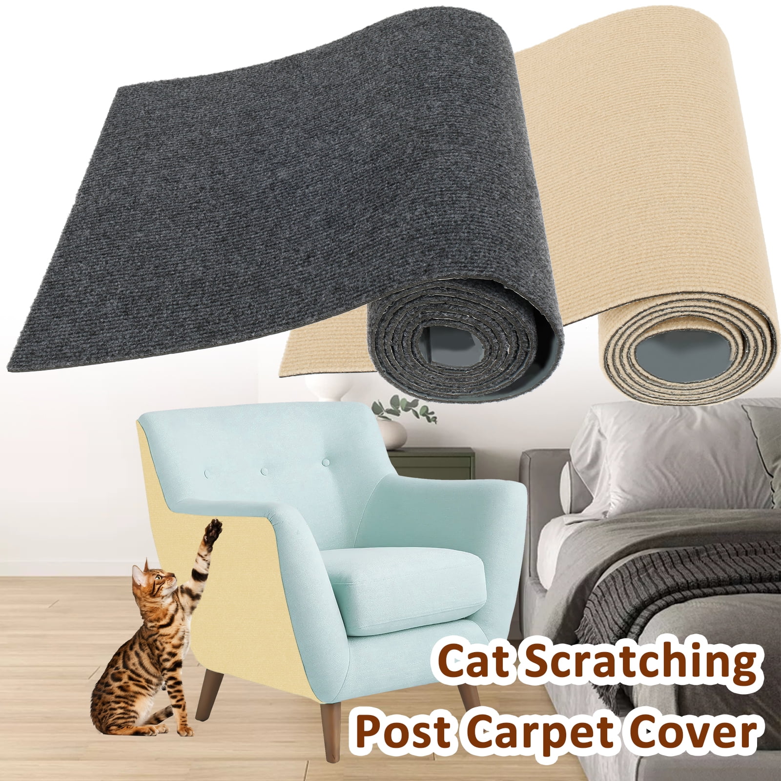 Cat Scratch Mat,Cat Scratch Carpet Trimmable Self-Adhesive Cat Scratch ...