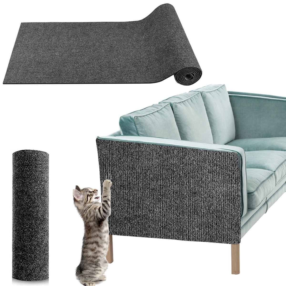 Kabuer Cat Scratch Mat with Self-Adhesive for Cat Scratching Posts ...