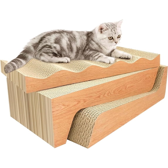 Cat Scratch Pad, 3 Packs Corrugated Cardboards Cat Scratcher Pads for ...