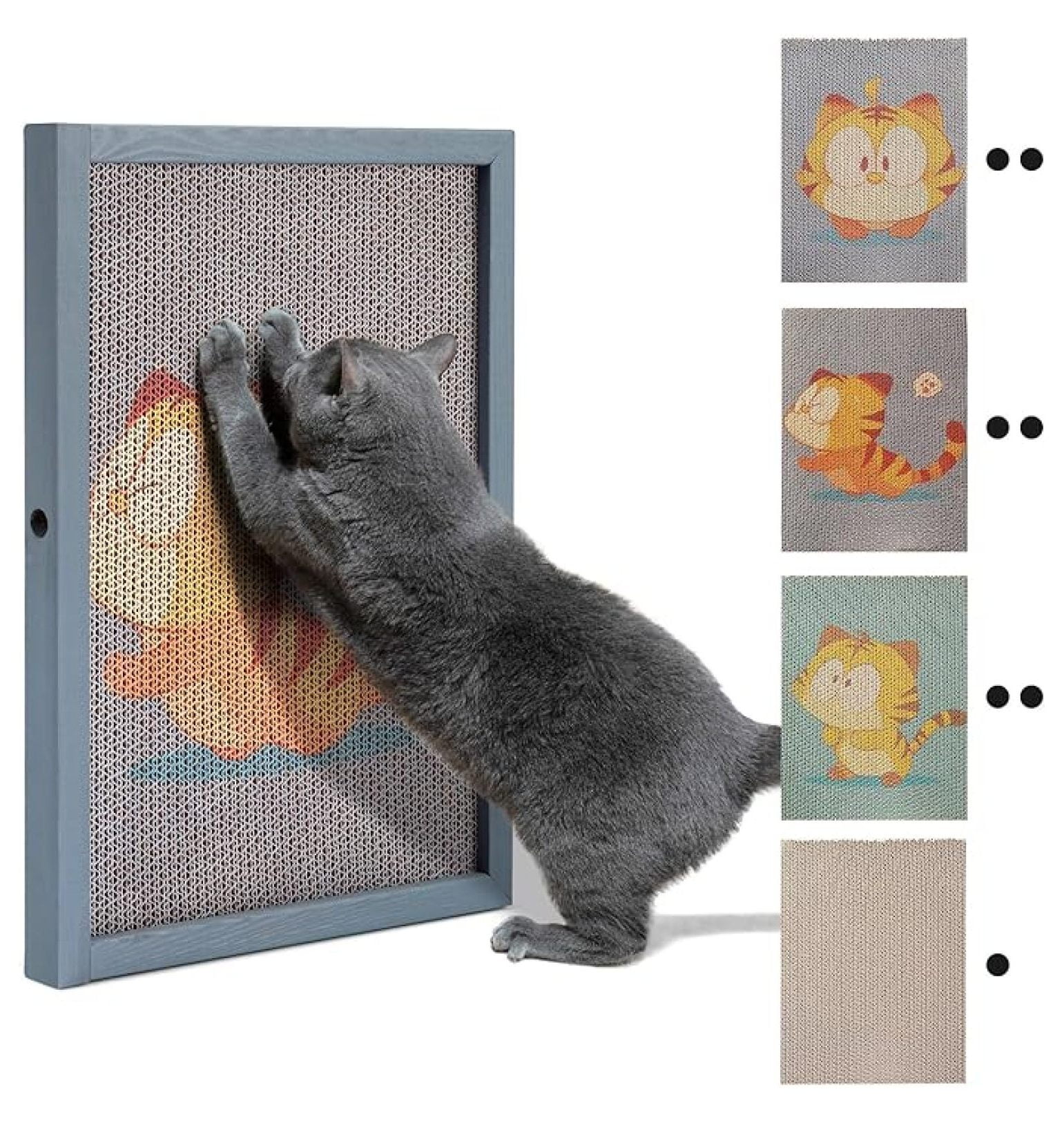 Cat Scratch Pad, Art Cat Wall Scratcher, Vertical Wall-Mounted Cat ...