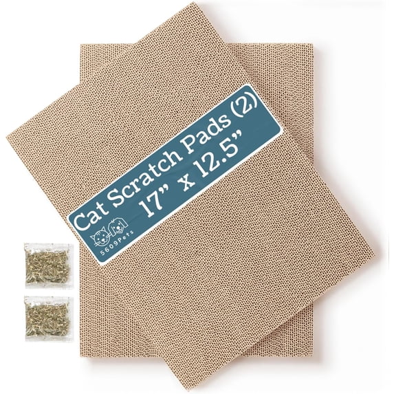 Cat Scratch Pads Refill Pack, 17”x12.5” Double-Sided Cardboard ...
