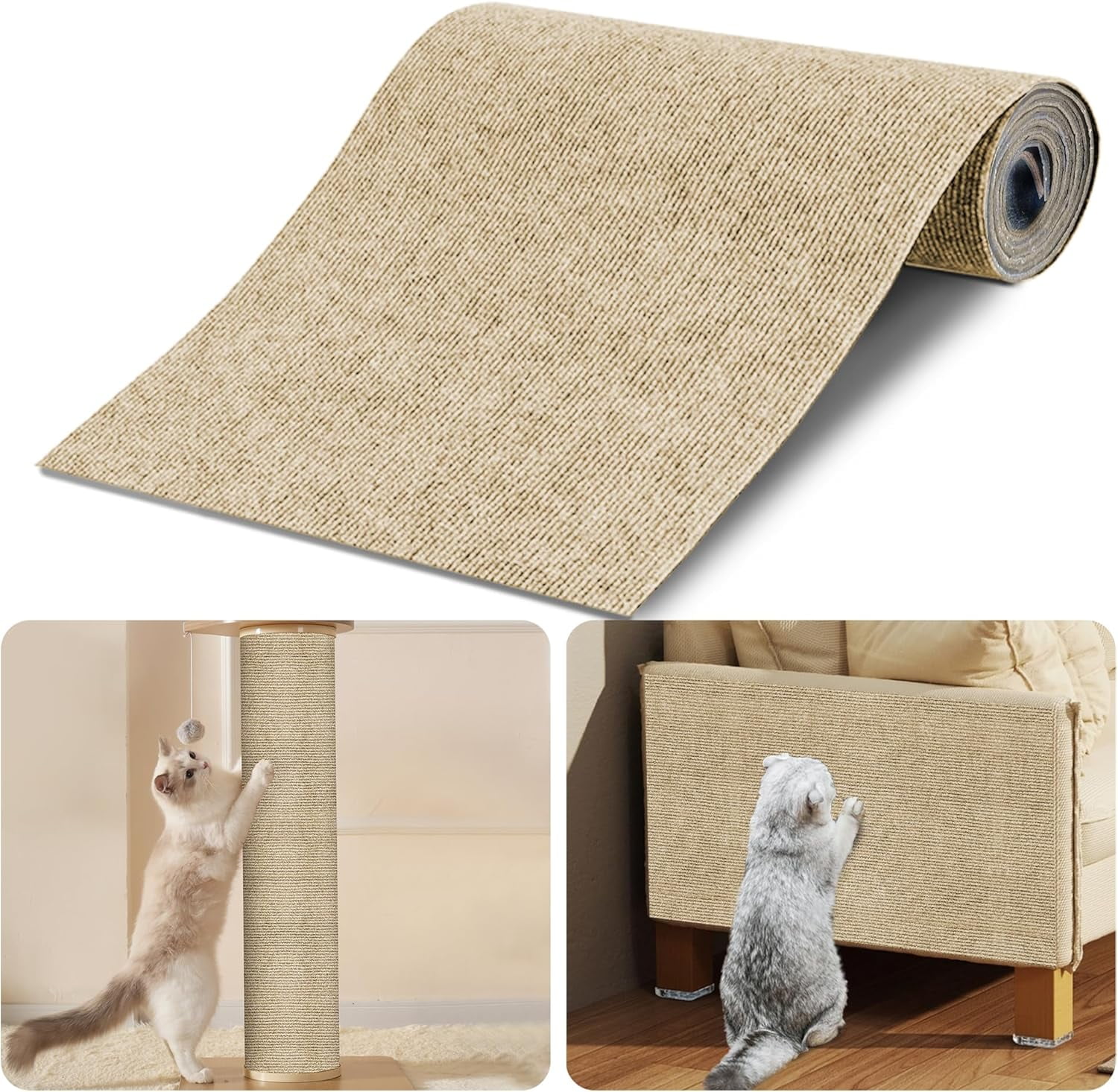 Cat Scratch Protector 2Pack,39.3"x15.7" Cat Scratch Mat Self-Adhesive ...